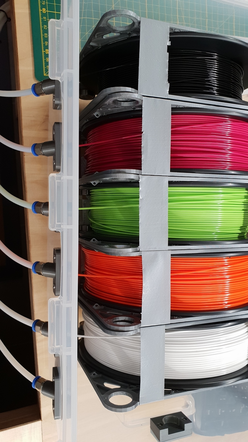 6 Spool Filament Dry Box Storage System with Bowden Tubes - Pinshape