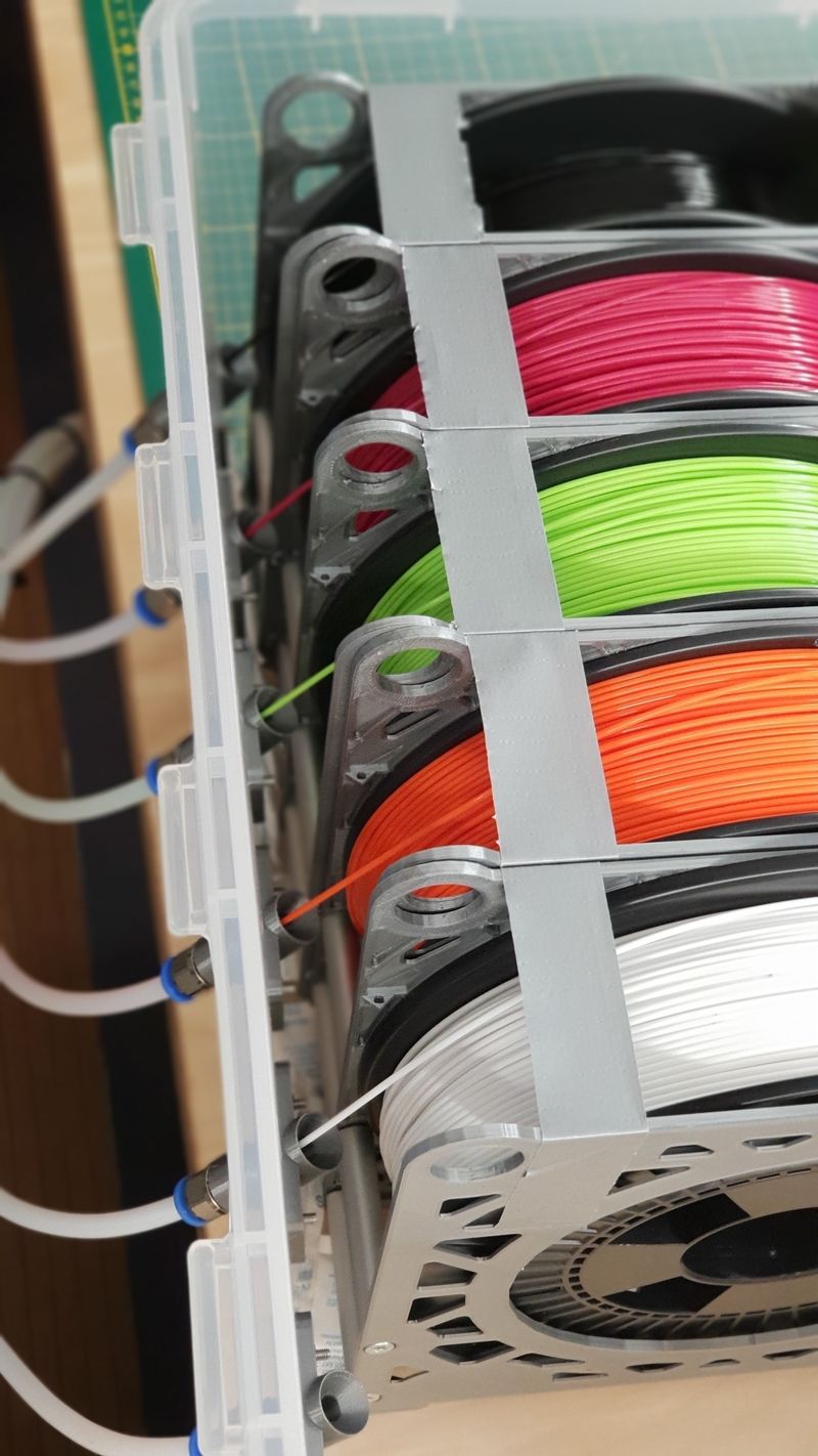 6 Spool Filament Dry Box Storage System with Bowden Tubes - Pinshape