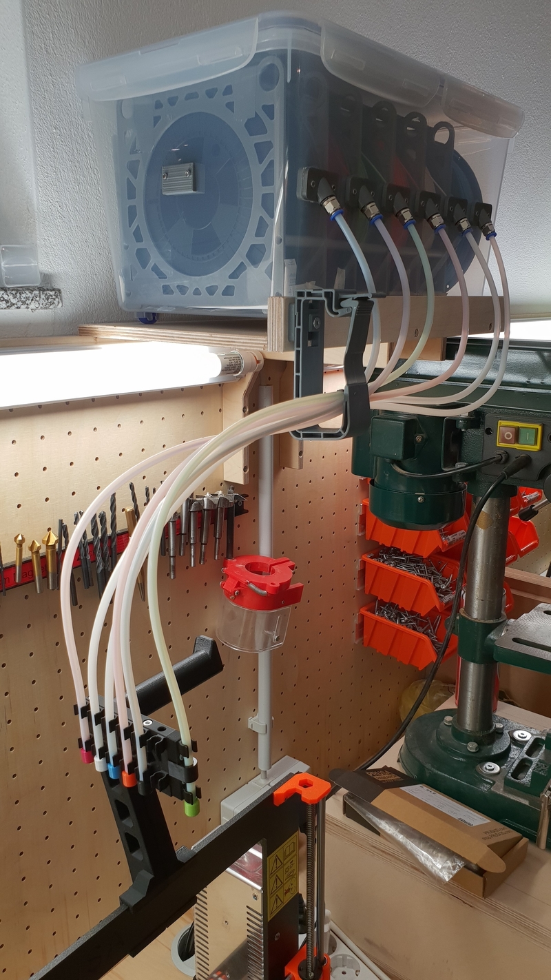 6 Spool Filament Dry Box Storage System with Bowden Tubes - Pinshape