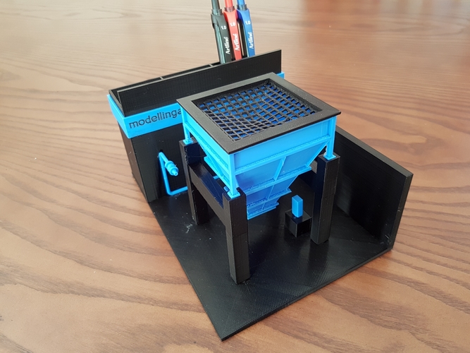3D Printed Pen Holder- Mixing Tank or Hopper by 3D-Unique | Pinshape