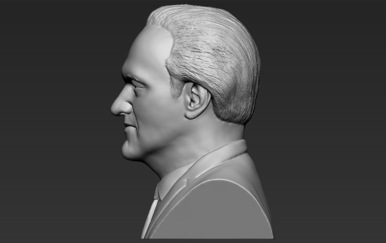 3D Printed Quentin Tarantino bust 3D printing ready stl obj formats by PrintedReality | Pinshape