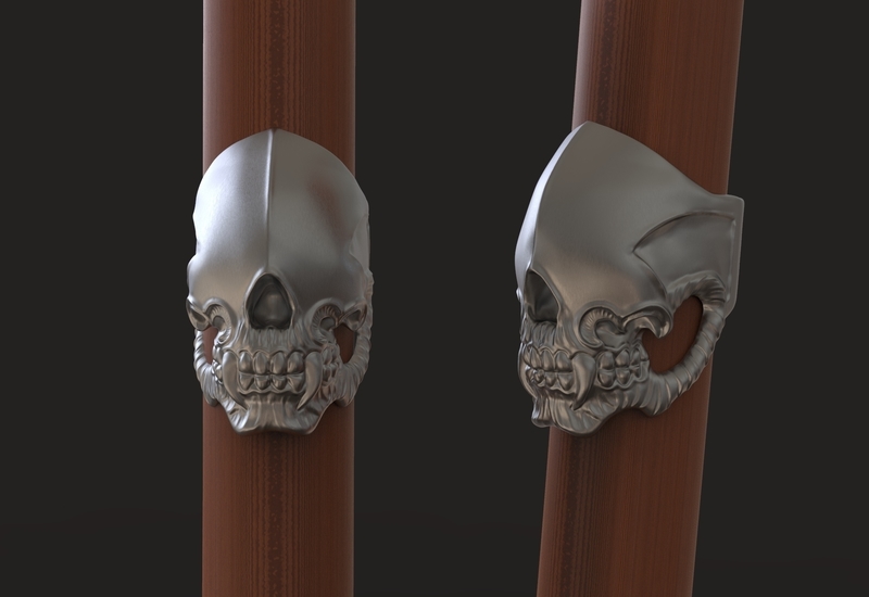 Faceless Skull Ring 3D print model - Pinshape