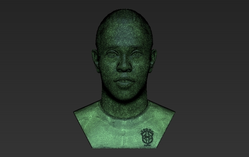Ronaldinho bust 3D printing ready stl obj formats - Pinshape
