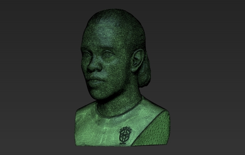 Ronaldinho bust 3D printing ready stl obj formats - Pinshape