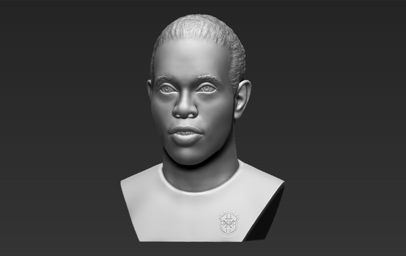 Ronaldinho bust 3D printing ready stl obj formats - Pinshape