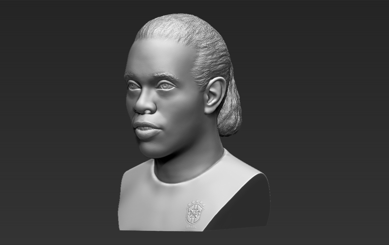 Ronaldinho bust 3D printing ready stl obj formats - Pinshape