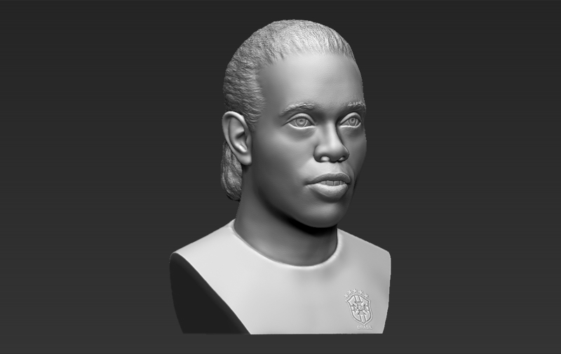 Ronaldinho bust 3D printing ready stl obj formats - Pinshape