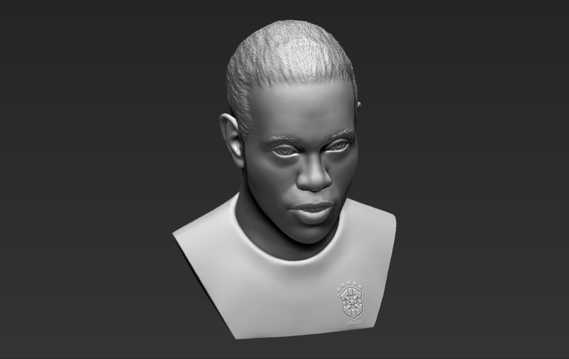 Ronaldinho bust 3D printing ready stl obj formats - Pinshape