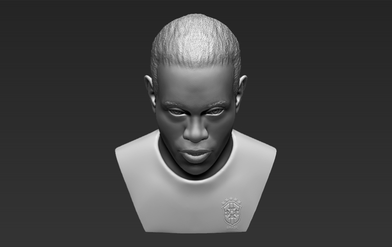 Ronaldinho bust 3D printing ready stl obj formats - Pinshape
