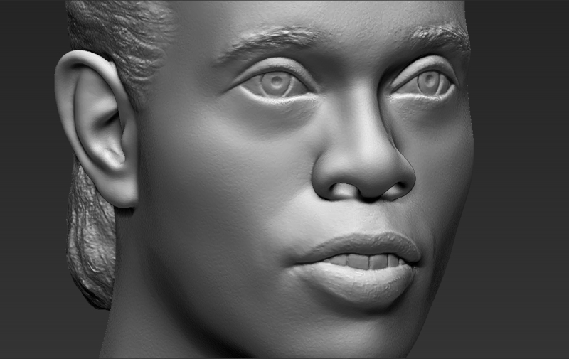 Ronaldinho bust 3D printing ready stl obj formats - Pinshape