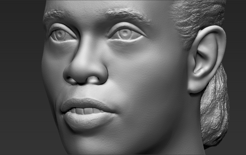 Ronaldinho bust 3D printing ready stl obj formats - Pinshape