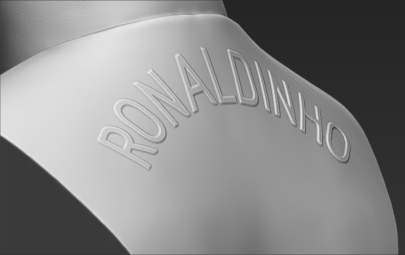 Ronaldinho bust 3D printing ready stl obj formats - Pinshape