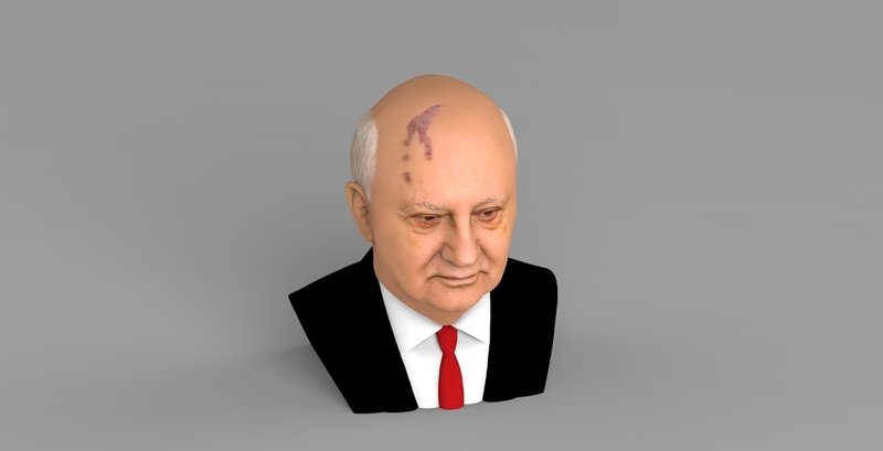 Mikhail Gorbachev bust ready for full color 3D printing - Pinshape