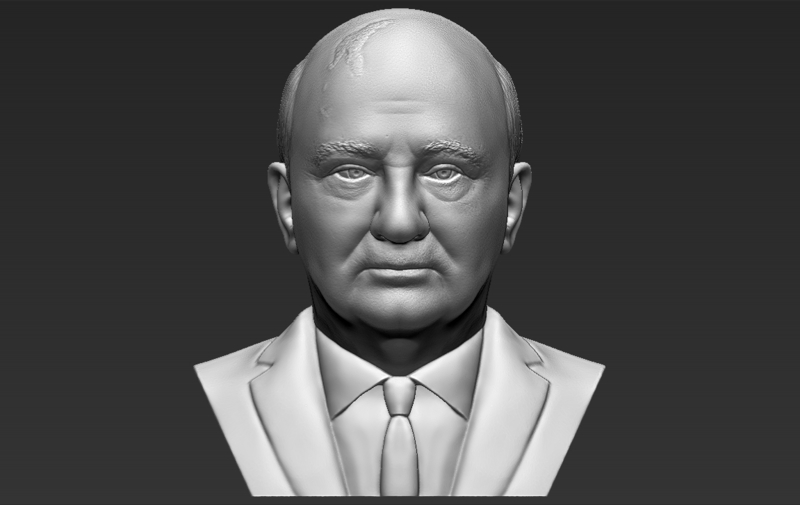 Mikhail Gorbachev bust ready for full color 3D printing - Pinshape