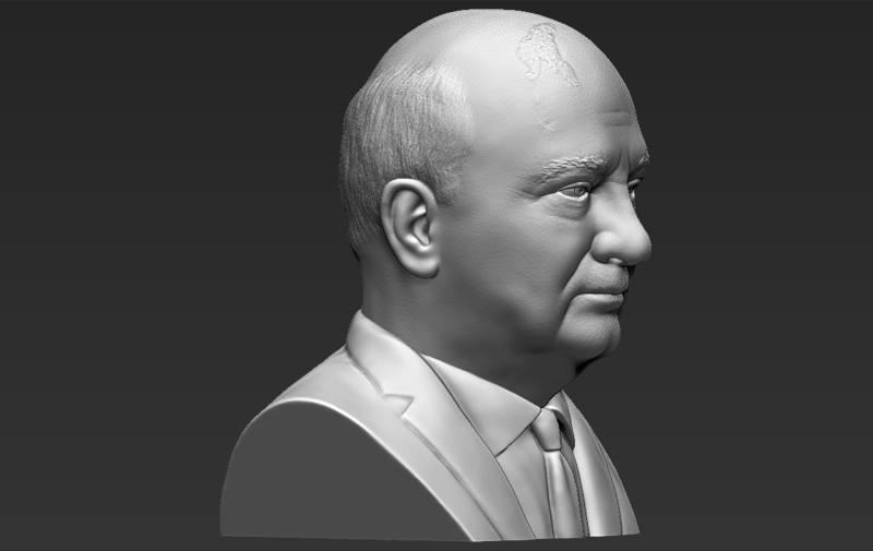 Mikhail Gorbachev bust ready for full color 3D printing - Pinshape