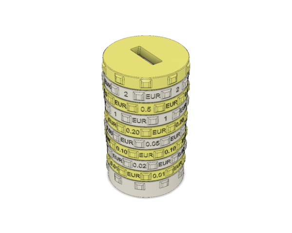 Sorting piggy bank USD (XS size) - Pinshape