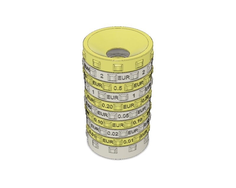 Sorting piggy bank EUR (S size) - Pinshape