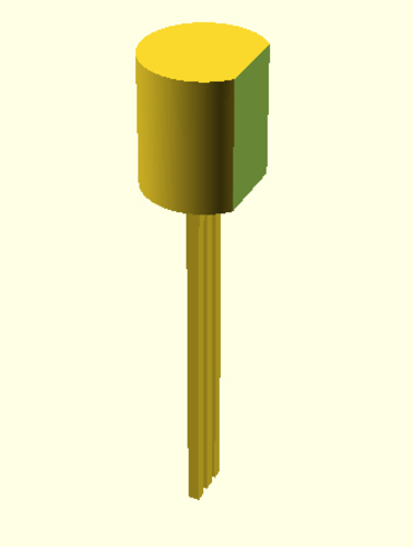 3D Printed Package TO-92 by Hichamgraphics | Pinshape