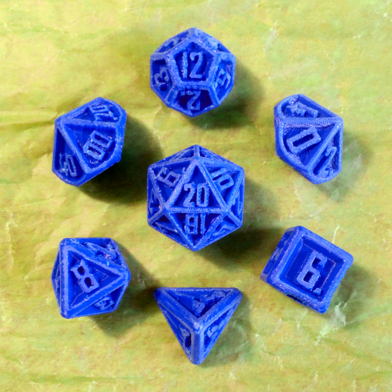 D&D Dice Set with Outset Numbering (d4 to d20) - Pinshape