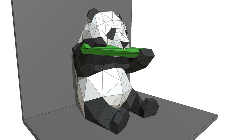 panda figure low poly 3D print model - Pinshape