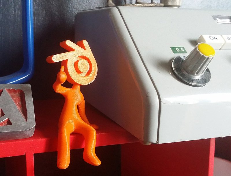 Big letters logo Blender + Blender guy - Pinshape