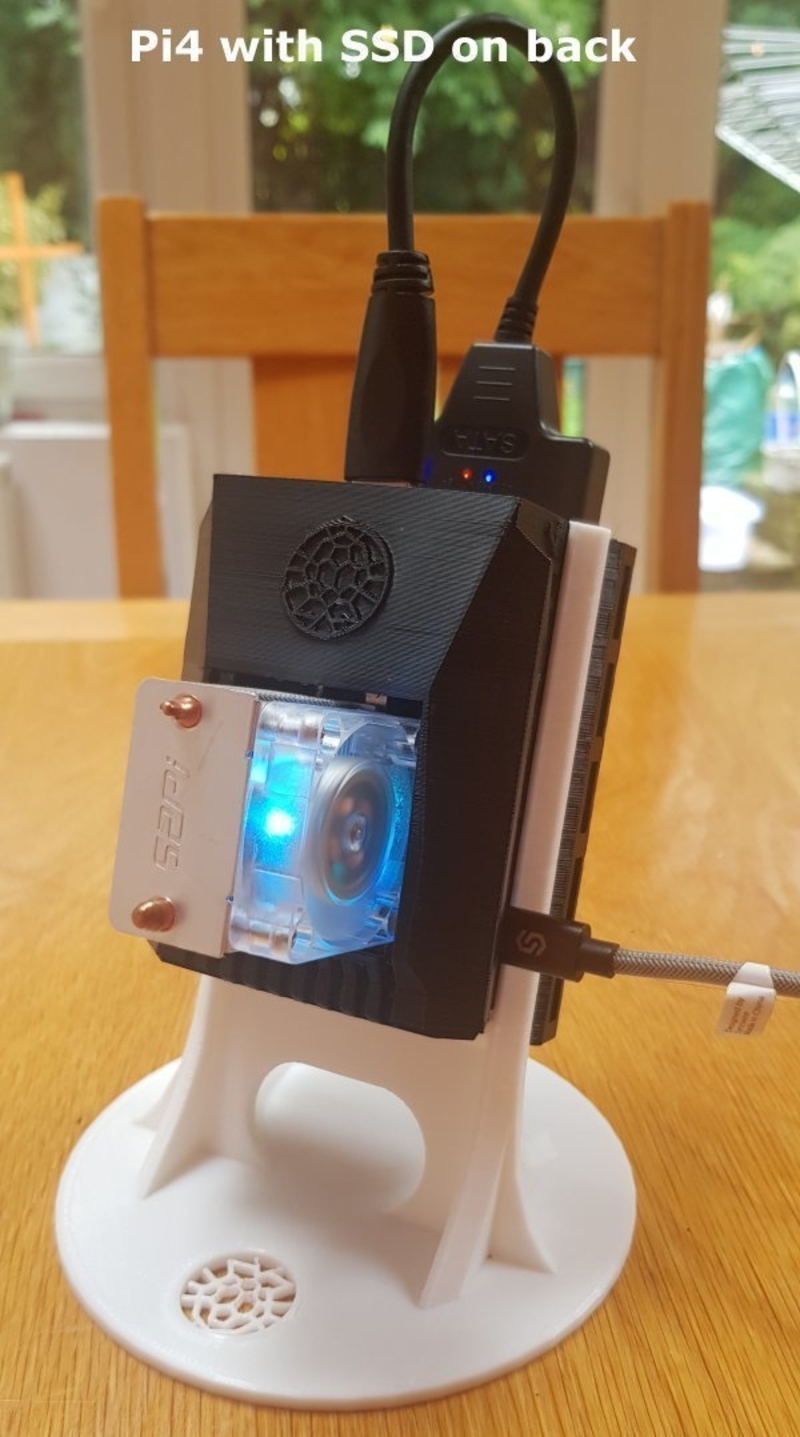 Raspberry Pi 4 case with ICE Tower, Stand and SSD drive - Pinshape