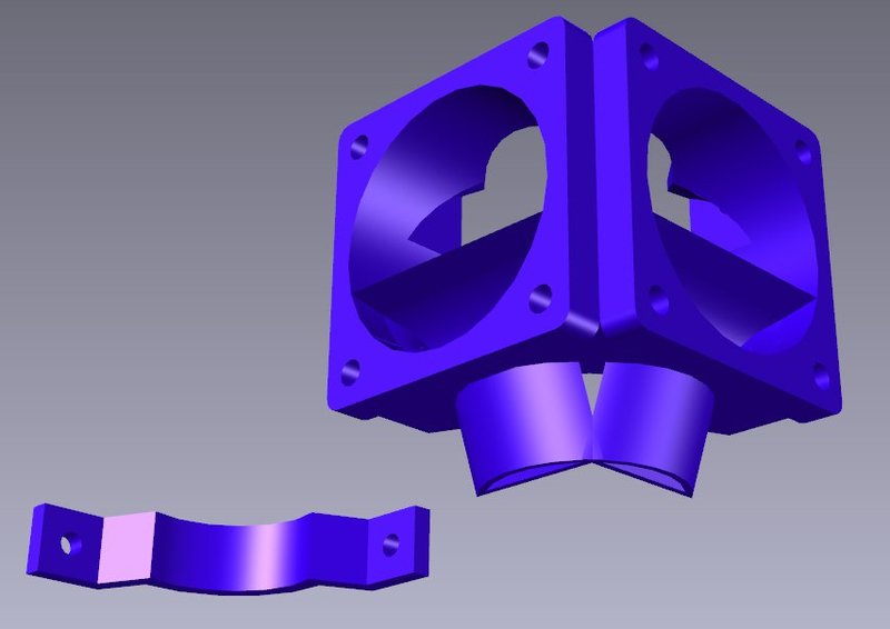 Dual 40mm Fan Mount for China Made E3D - Pinshape