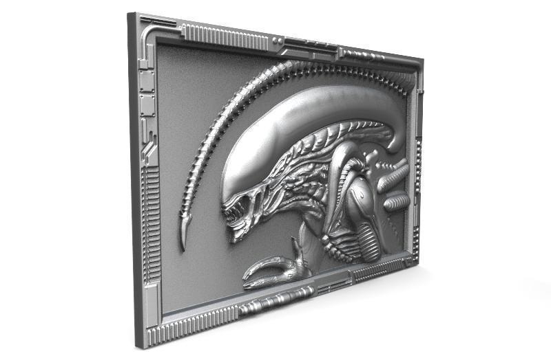 Alien bas-relief CNC - Pinshape
