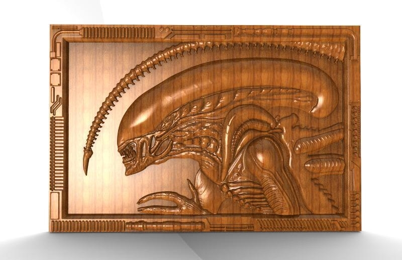 Alien bas-relief CNC - Pinshape