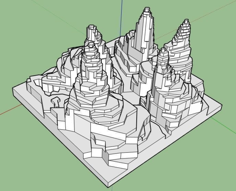 low poly topographical map art - Pinshape