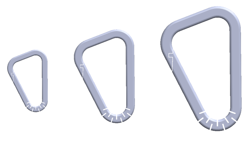 Carabiner collection - 3 designs - 3 sizes - Pinshape