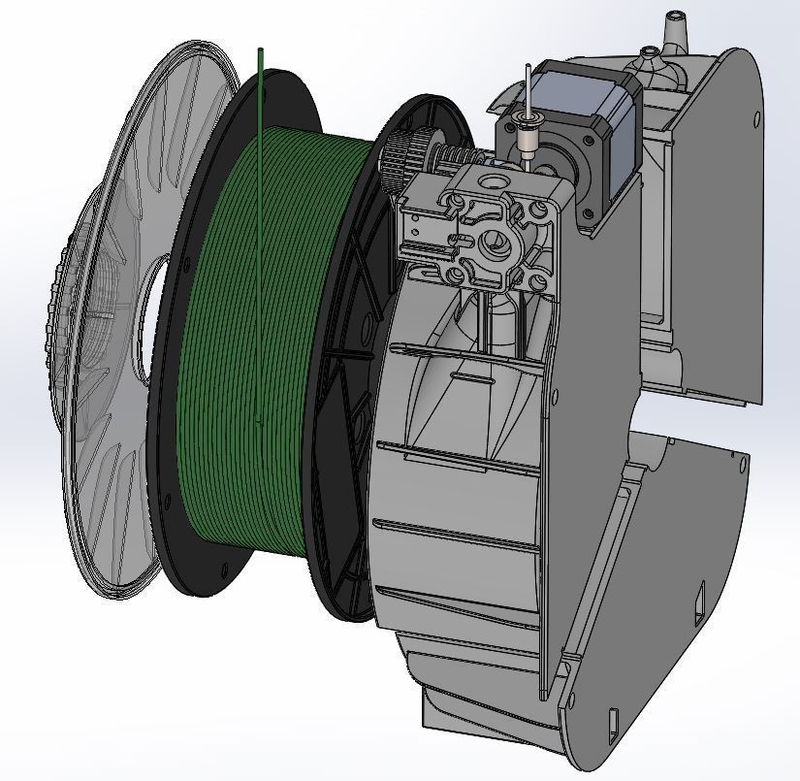 Filament Roll with integrated Extruder - Pinshape