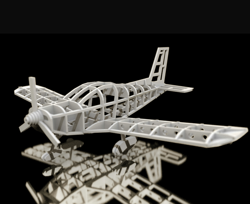 Zlin Z-242 frame model (esc: 1/64) (No 3D print, CNC routing) - Pinshape