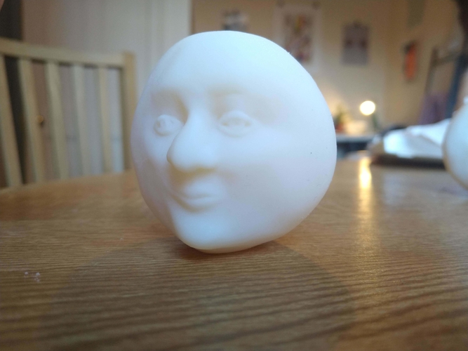 3D Printed Moon Face by izzyinskip | Pinshape