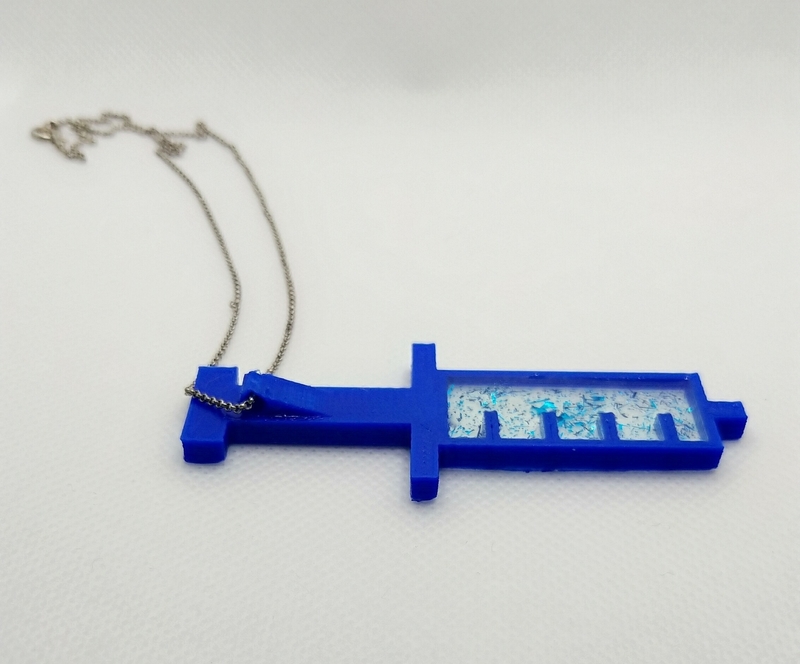 SYRINGE PENDANT / VACCINE PENDANT - Pinshape