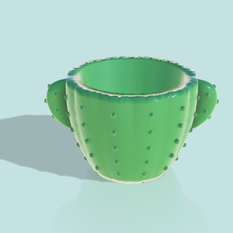 CACTUS SHAPED POT - Pinshape
