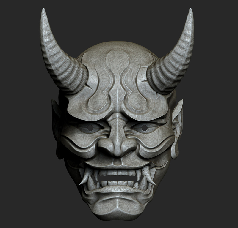 Traditional Japanese Hannya Mask Oni Mask Samurai Mask - Pinshape