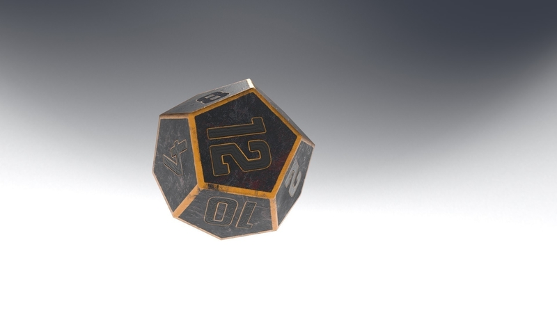 Dice d12 game ready PBR Low-poly - Pinshape