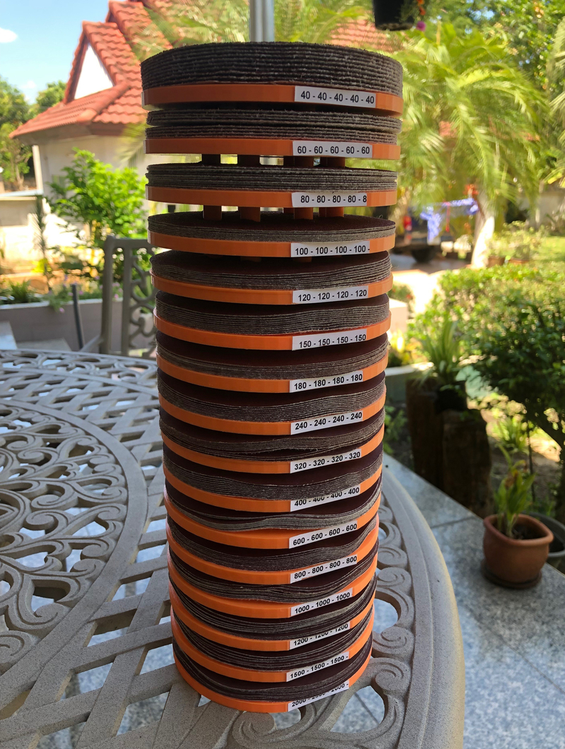 Round sanding abrasive disc stacker 125mm-5" - Pinshape
