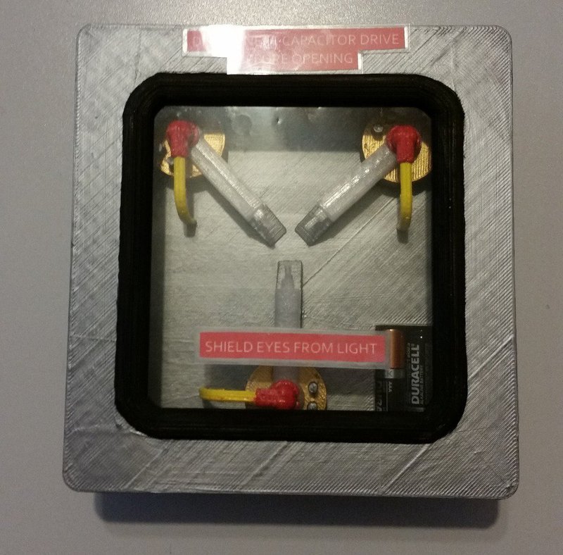 Flux Capacitor with LEDs - Pinshape