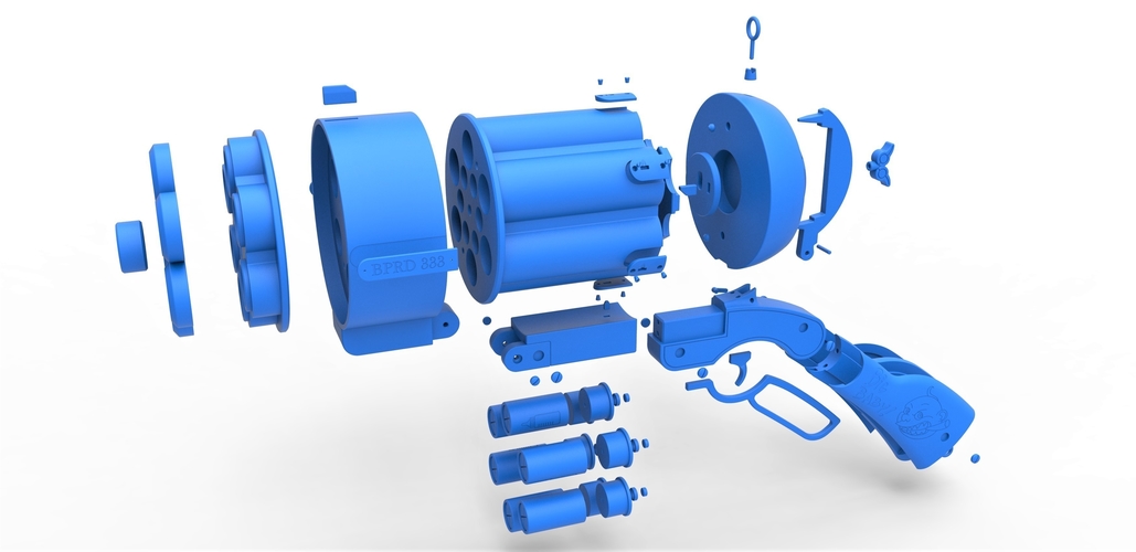3D Printed Big Baby Revolver from the movie Hellboy 2 The Golden Army ...