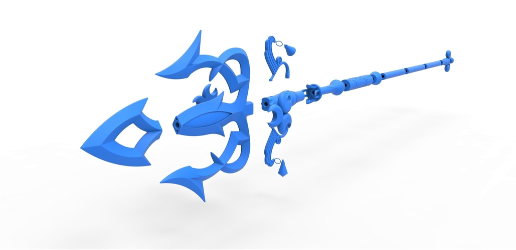 3D Printed Lightscale trident from the game Legend of Zelda by ...