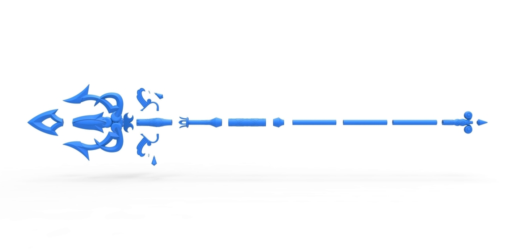 3D Printed Lightscale trident from the game Legend of Zelda by ...