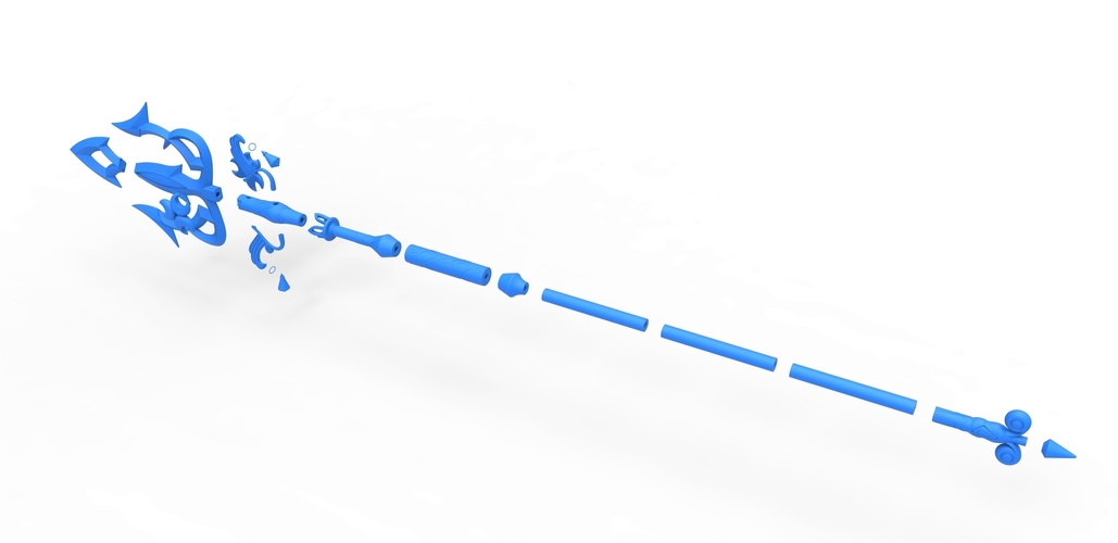 3D Printed Lightscale trident from the game Legend of Zelda by ...