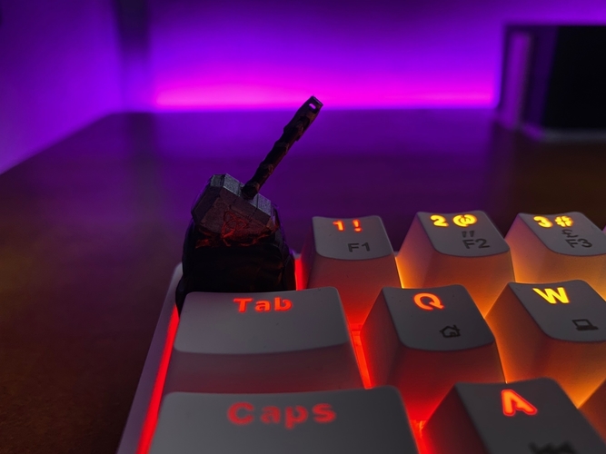 3D Printed mjolnir keycap by Gmaker | Pinshape