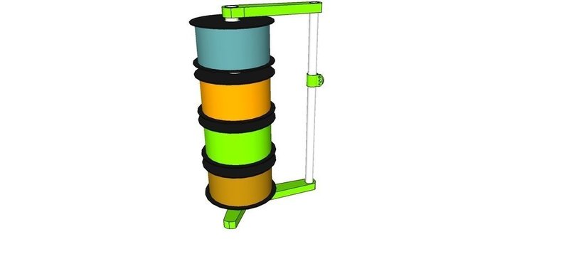 Filament stack with free spinning spools - Pinshape