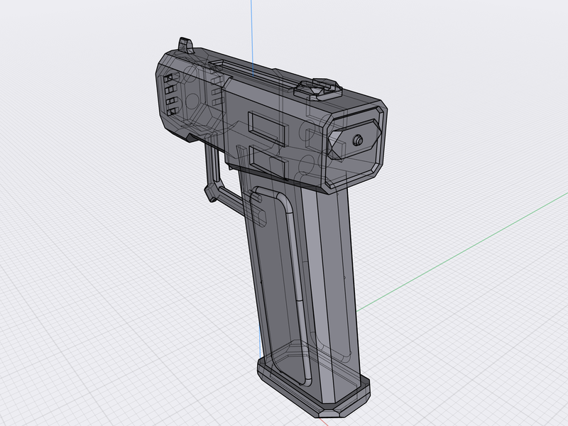 Futuristic short barrel Pistol (Combine 4BP) - Pinshape