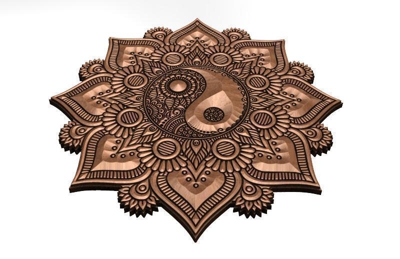 Yin Yang mandala CNC - Pinshape