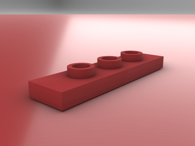 3D Printed LEGO Jumper Plate 1X4 with 3 Knobs by VLAD-MARIUS | Pinshape