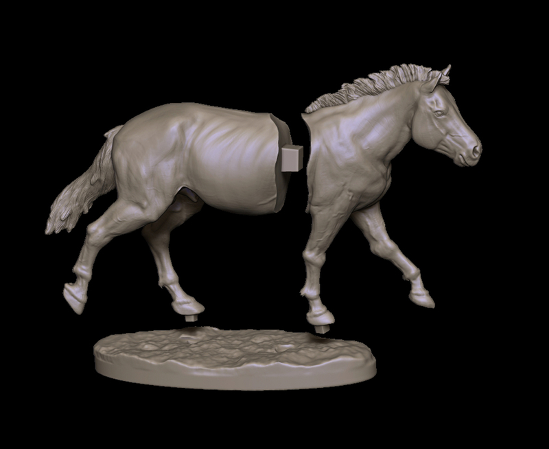 Horse 1-6 scale ready to 3D print - STL 3D print model - Pinshape